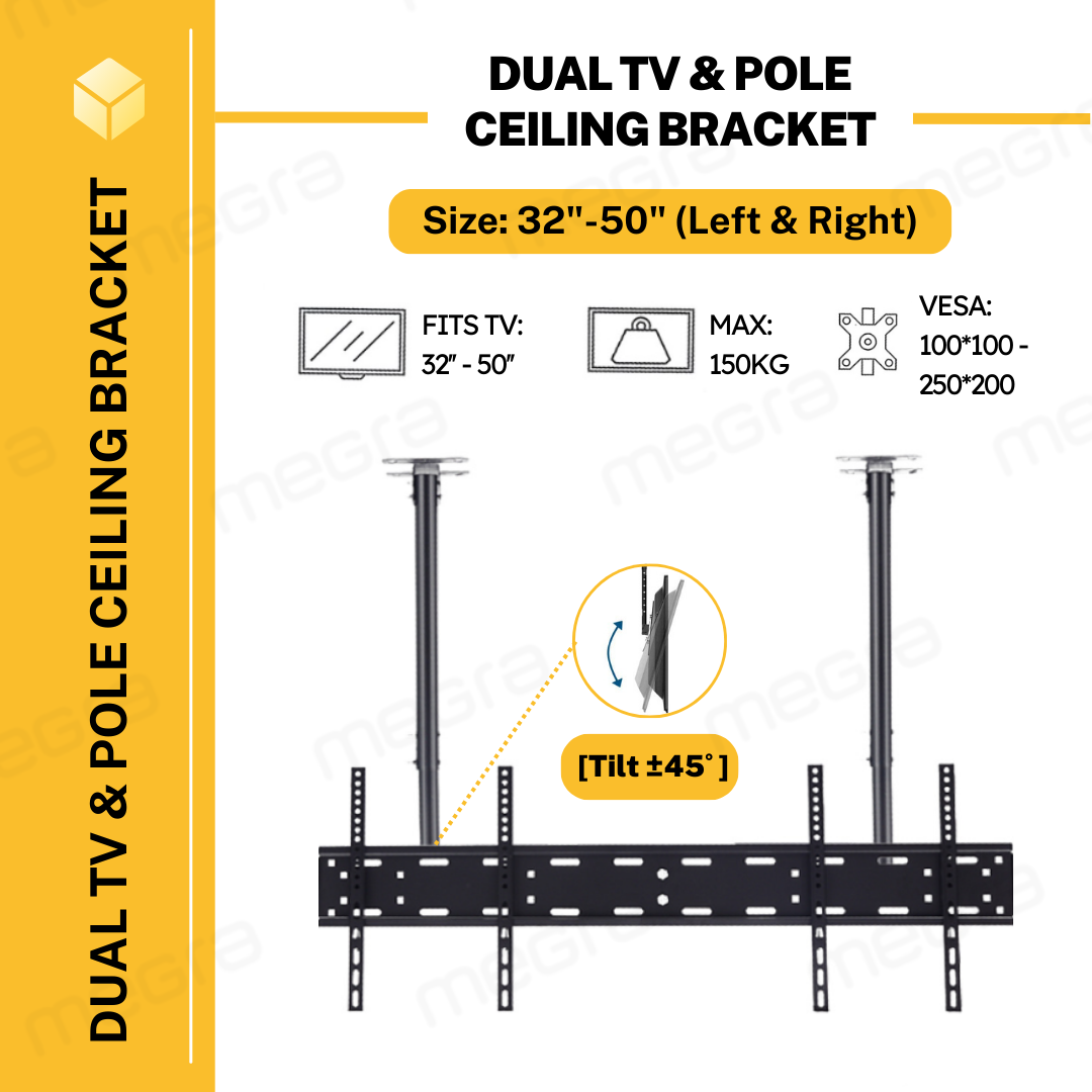 Ceiling Bracket LED TV Wall Mount Bracket / Dual TV Ceiling Mount ...