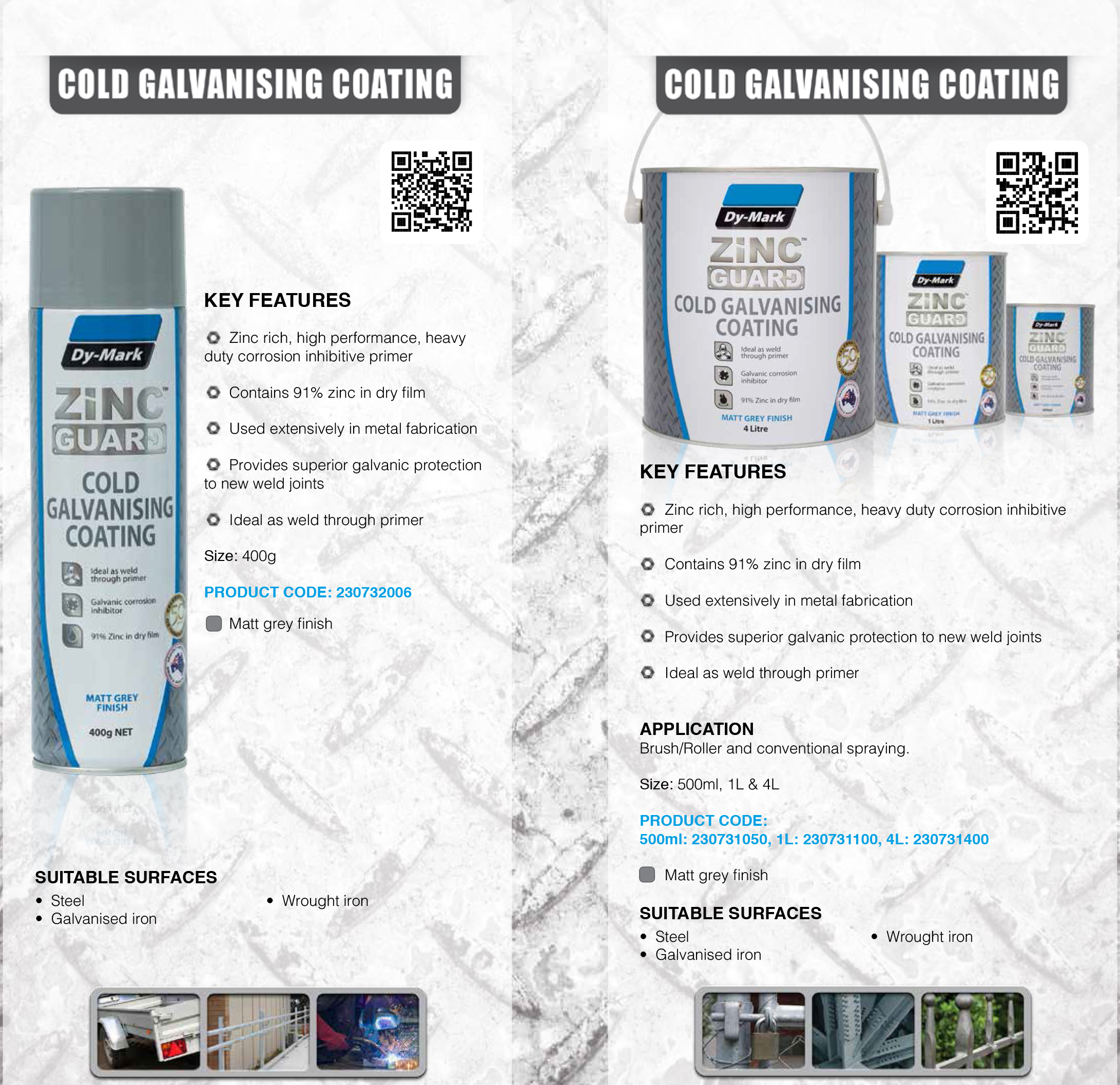 Dy-Mark Zinc Guard Cold Galvanising Coating Heavy Duty Corrosion ...