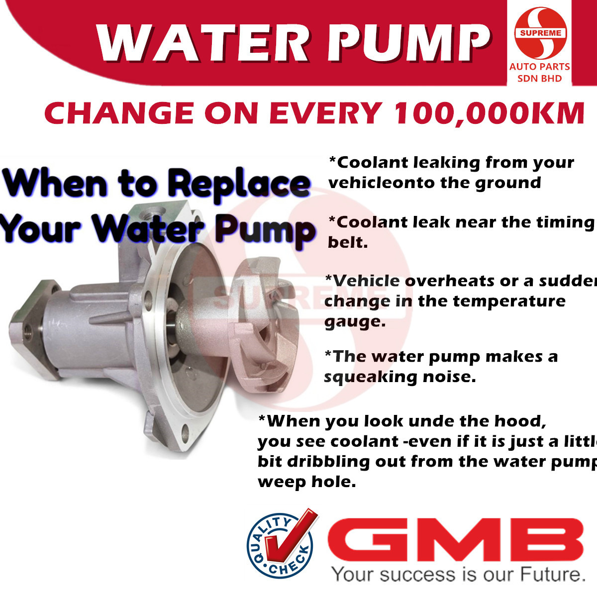 S2U Original GMB Water pump Toyota Camry ACV30 Estima ACR30 ACU10 ACU30 ...