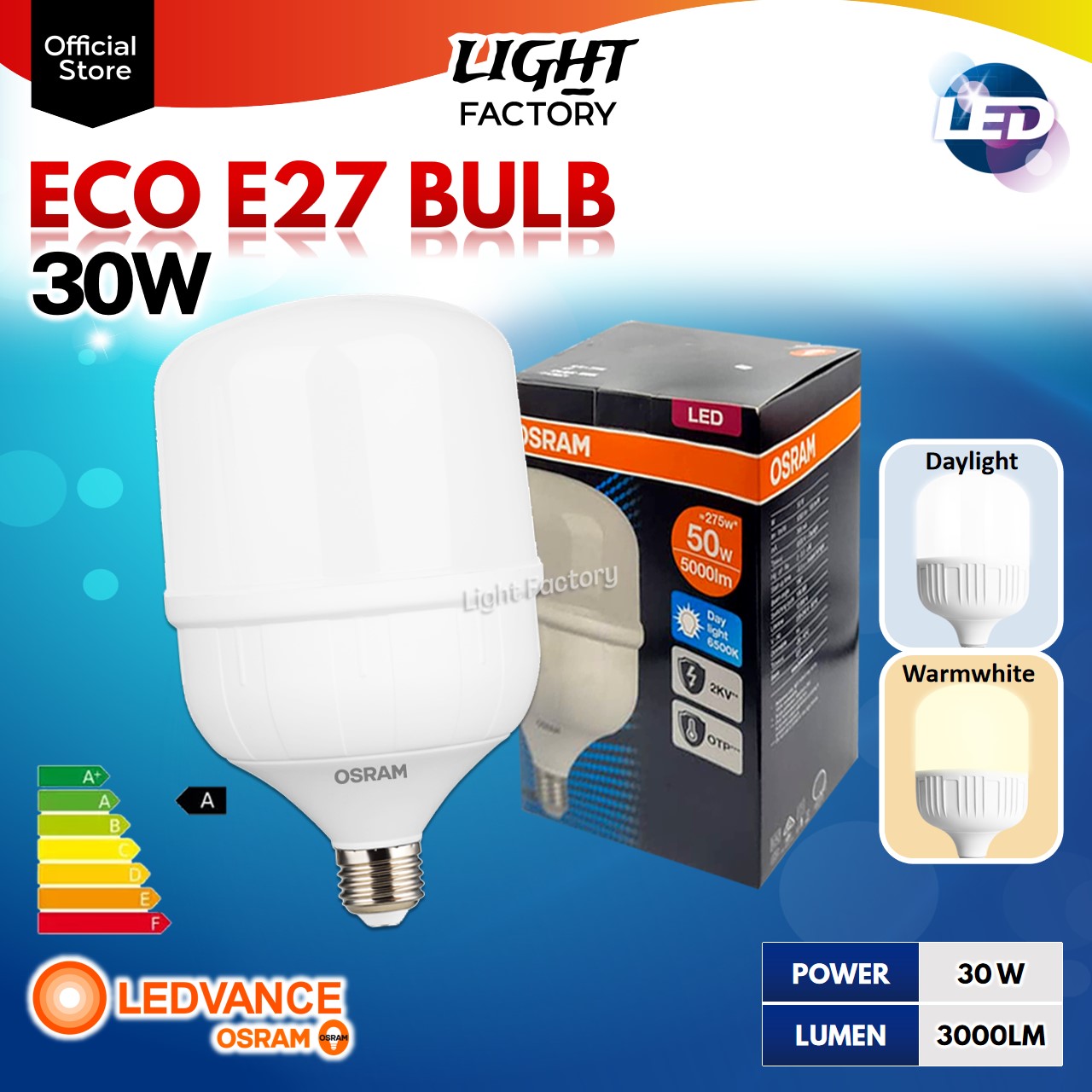 🔥HOT🔥 OSRAM LED BULB E27 20W | 30W | 36W | 40W | 45W | 50W Super Bright LED Light Bulb Daylight ...