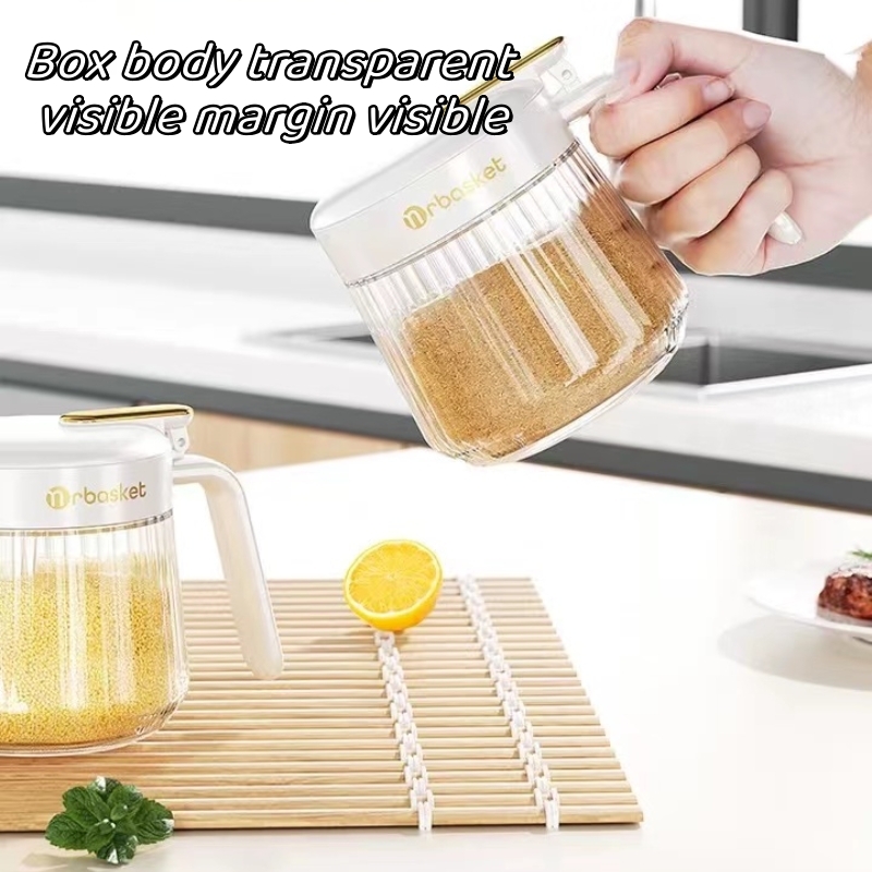 Kitchen Seasoning jar Glass jar With Spoon Spice Tool Balang perasa ...