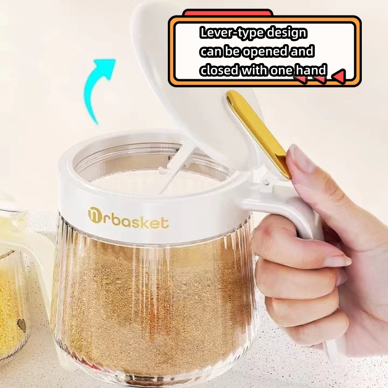 Kitchen Seasoning jar Glass jar With Spoon Spice Tool Balang perasa ...