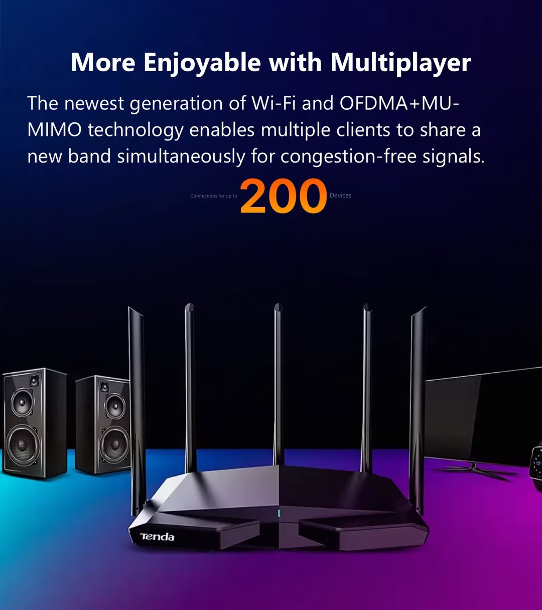 Tenda TX27 Pro AX5700 WiFi 6 Ultra-High Speed Tri-Band Gigabit Wireless ...