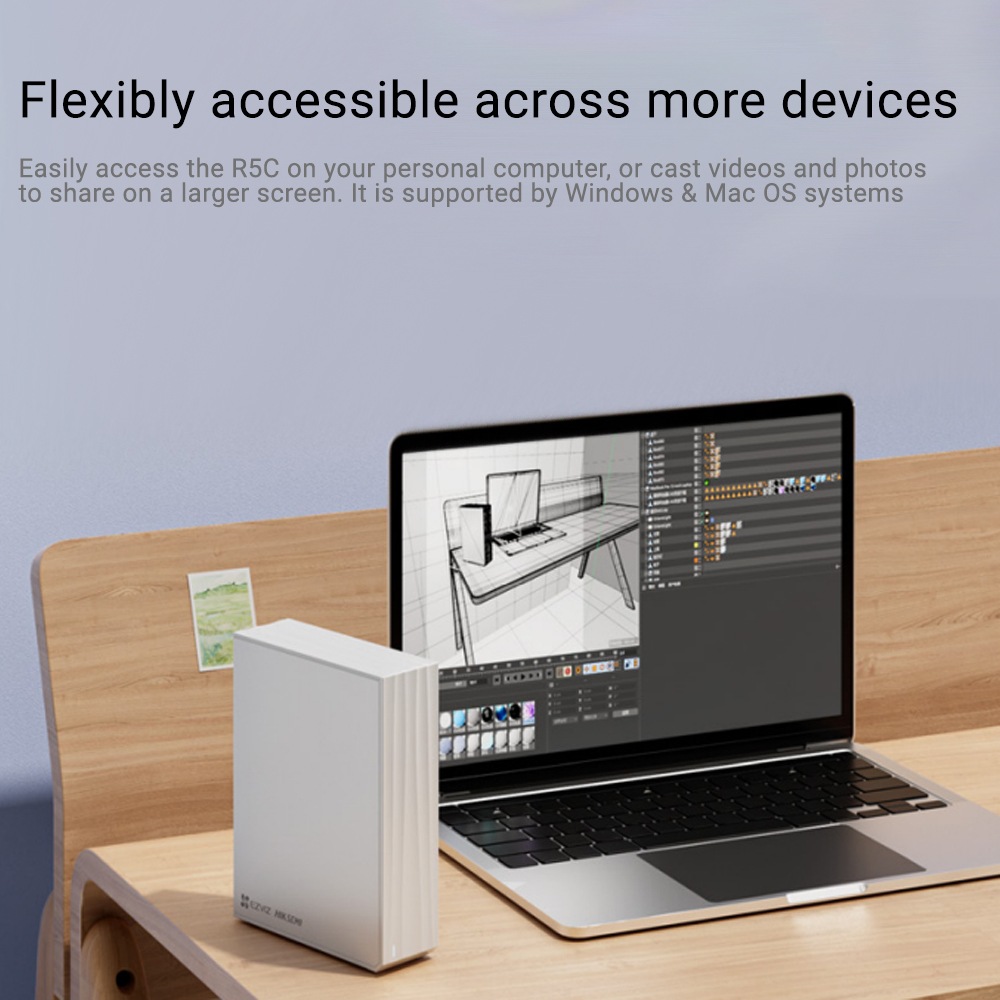 EZVIZ R5C Home Storage NAS Support up to 8 EZVIZ Camera Private Data Base Back Up Home Cloud ...