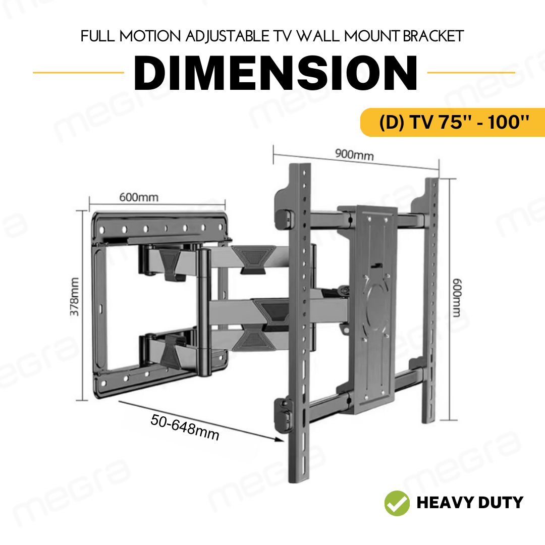 Adjustable TV Bracket Full Motion TV Swivel Wall Bracket (32"-70")/(40 ...