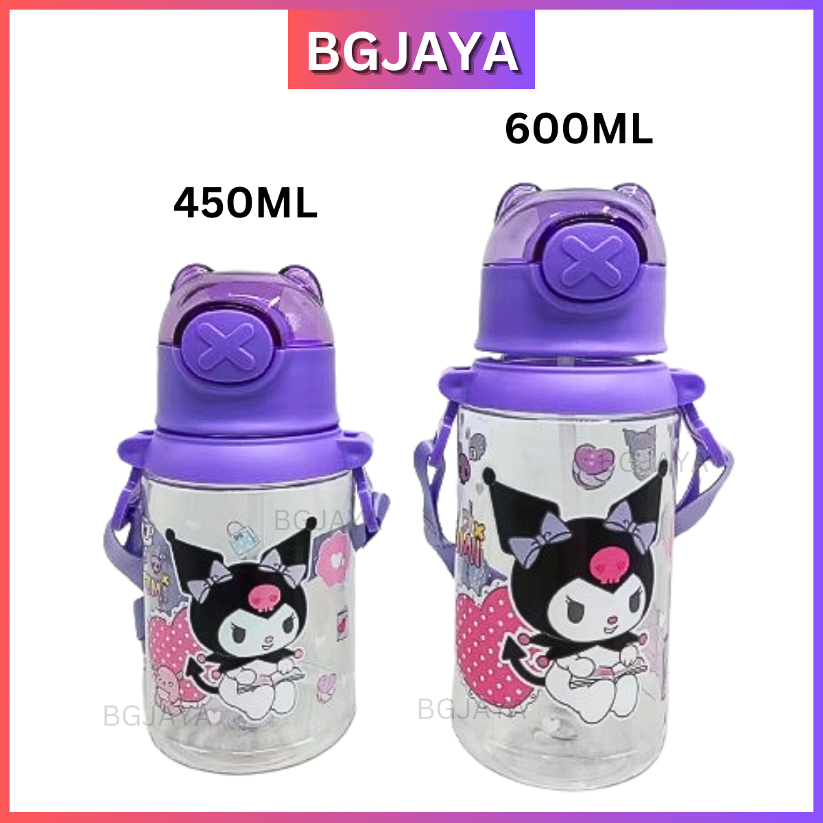 450ml/600ml Bottle Kids Water Straw Drinking Bottle Sanrio Kuromi ...