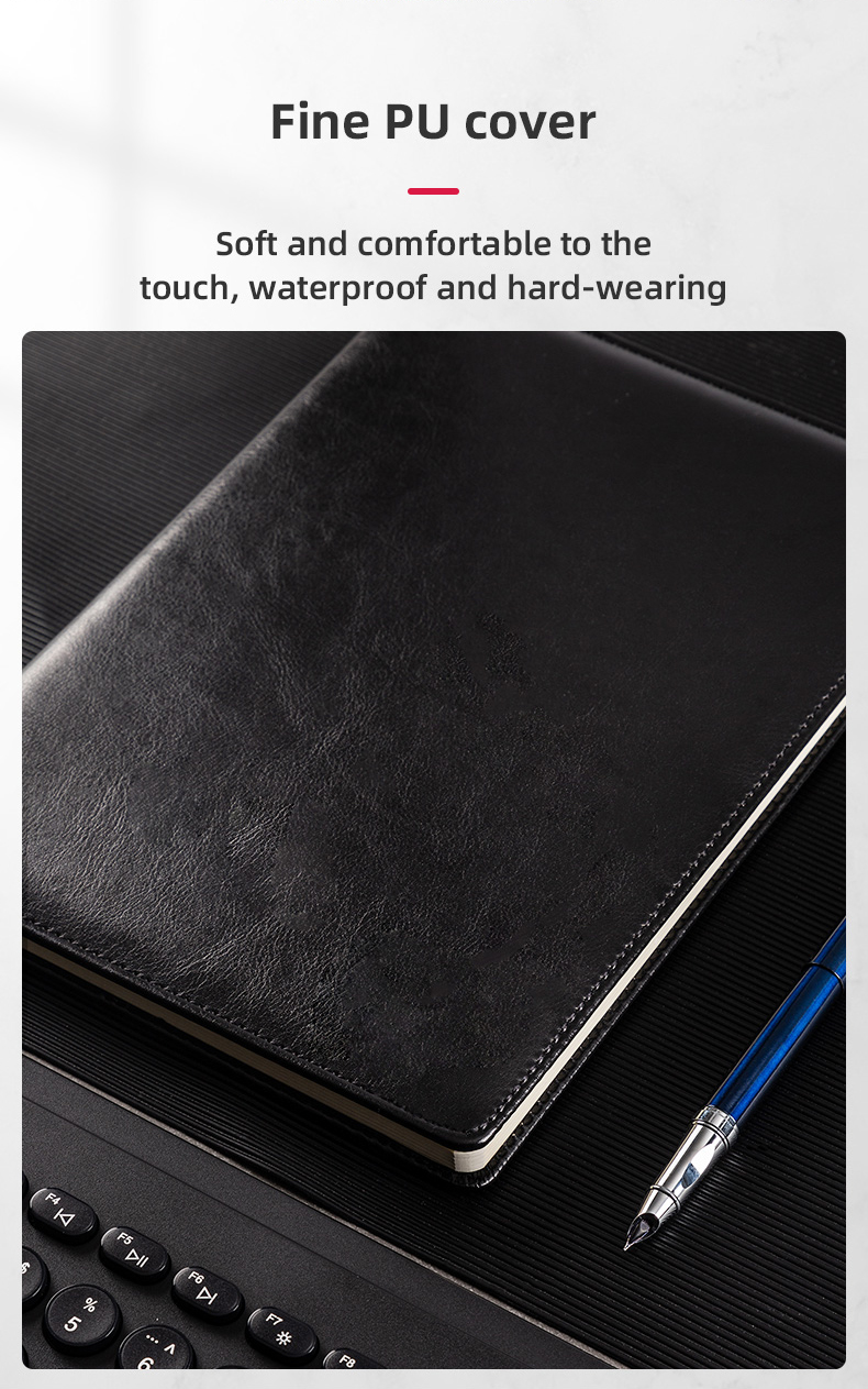 Deli Leather Cover Notebook 25K 160 Pages A5 Size Black Note Pad ...