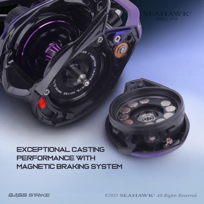 2024 SEAHAWK BASS STRIKE FISHING REEL 103HSL | Shopee Malaysia
