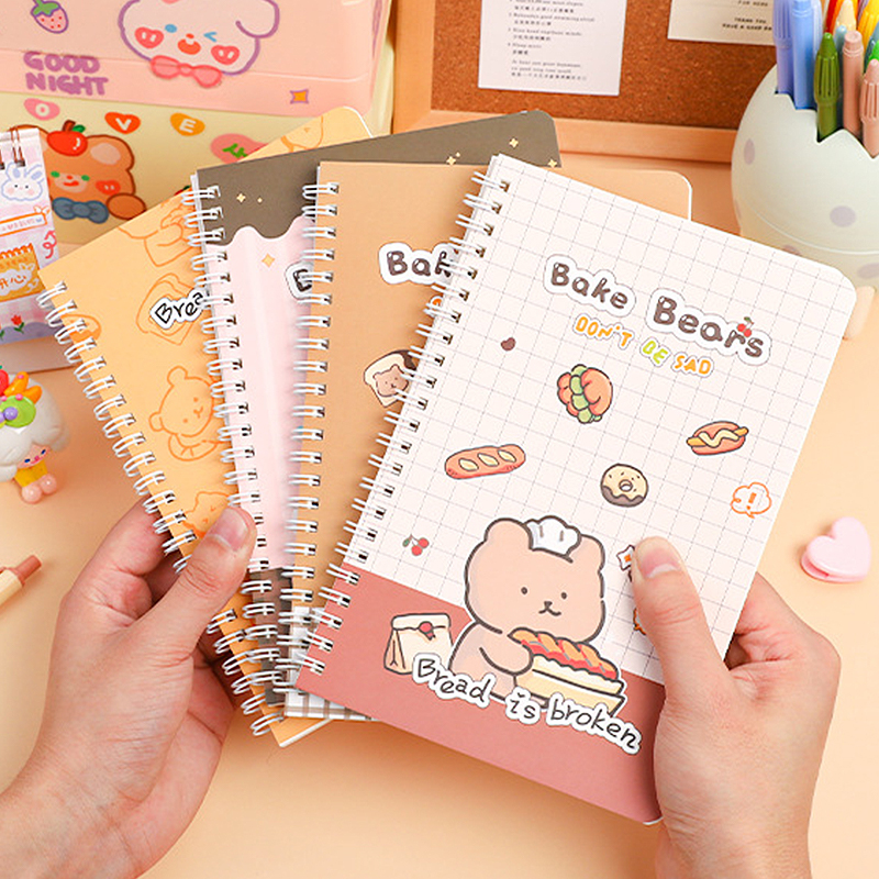 𝟭𝟮𝟬 𝗣𝗔𝗚𝗘𝗦 》 A5 Size Cute Cartoon Design Spiral Notebook Journal Writing ...