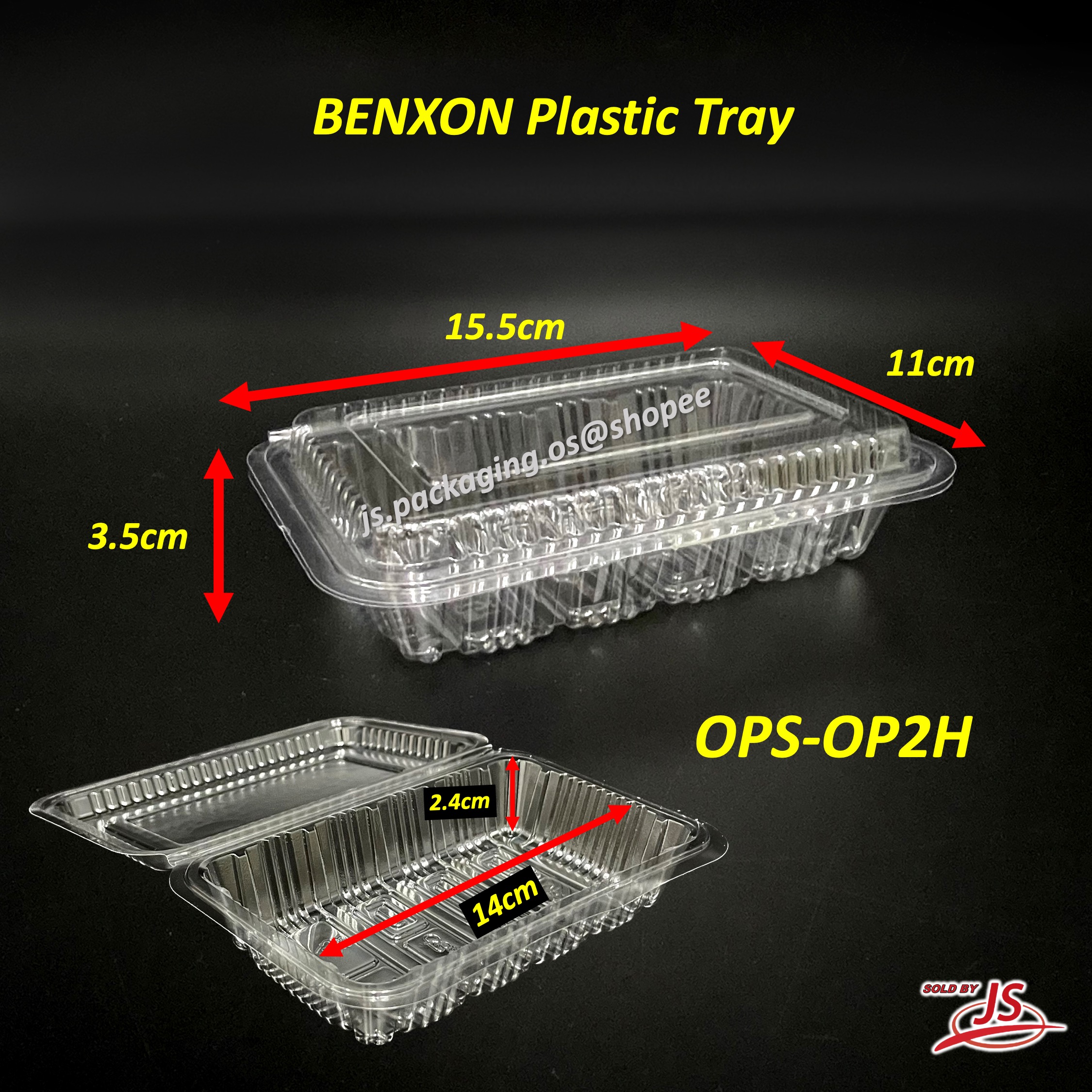 OP1H/OP2H/OP3H Benxon Disposable Plastic Clear Food Box Tray Bakery ...