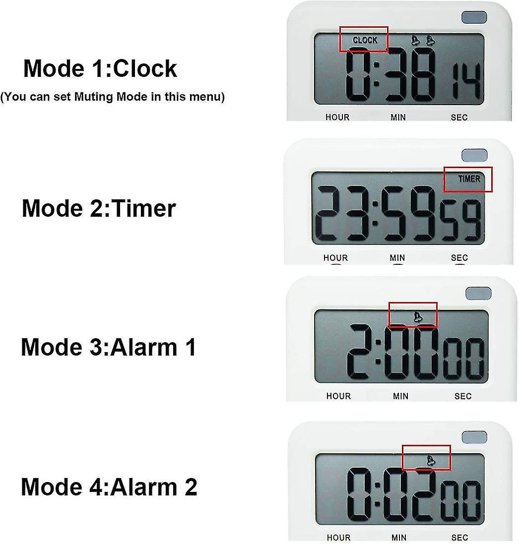 BANANANA LCD Digital Timer Clock 24 Hrs Timer Kitchen Baking Timer Loud ...