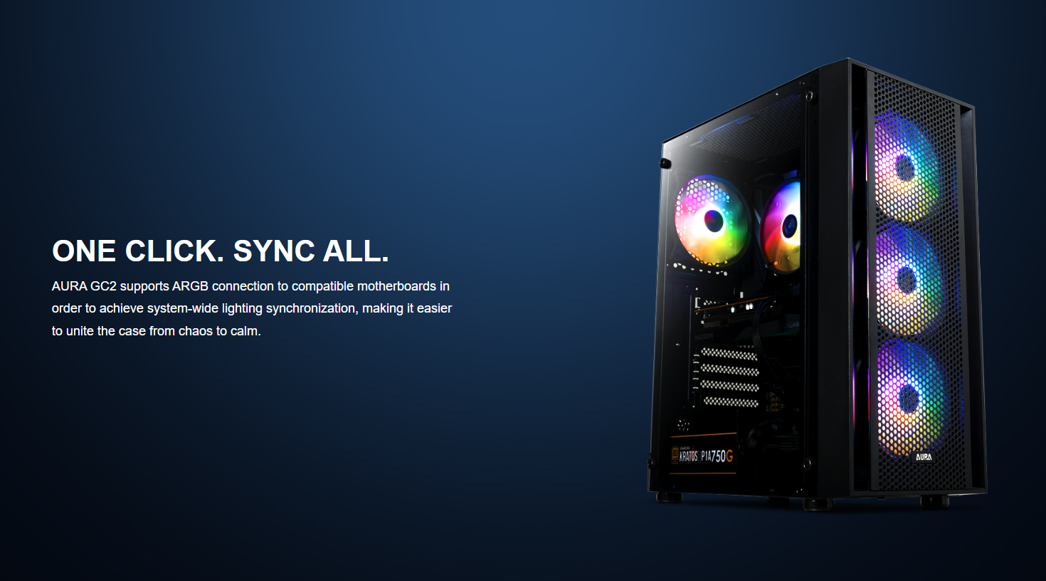 GAMDIAS AURA GC2 Perforated ARGB Tempered Glass Mid Tower (ATX) Gaming ...