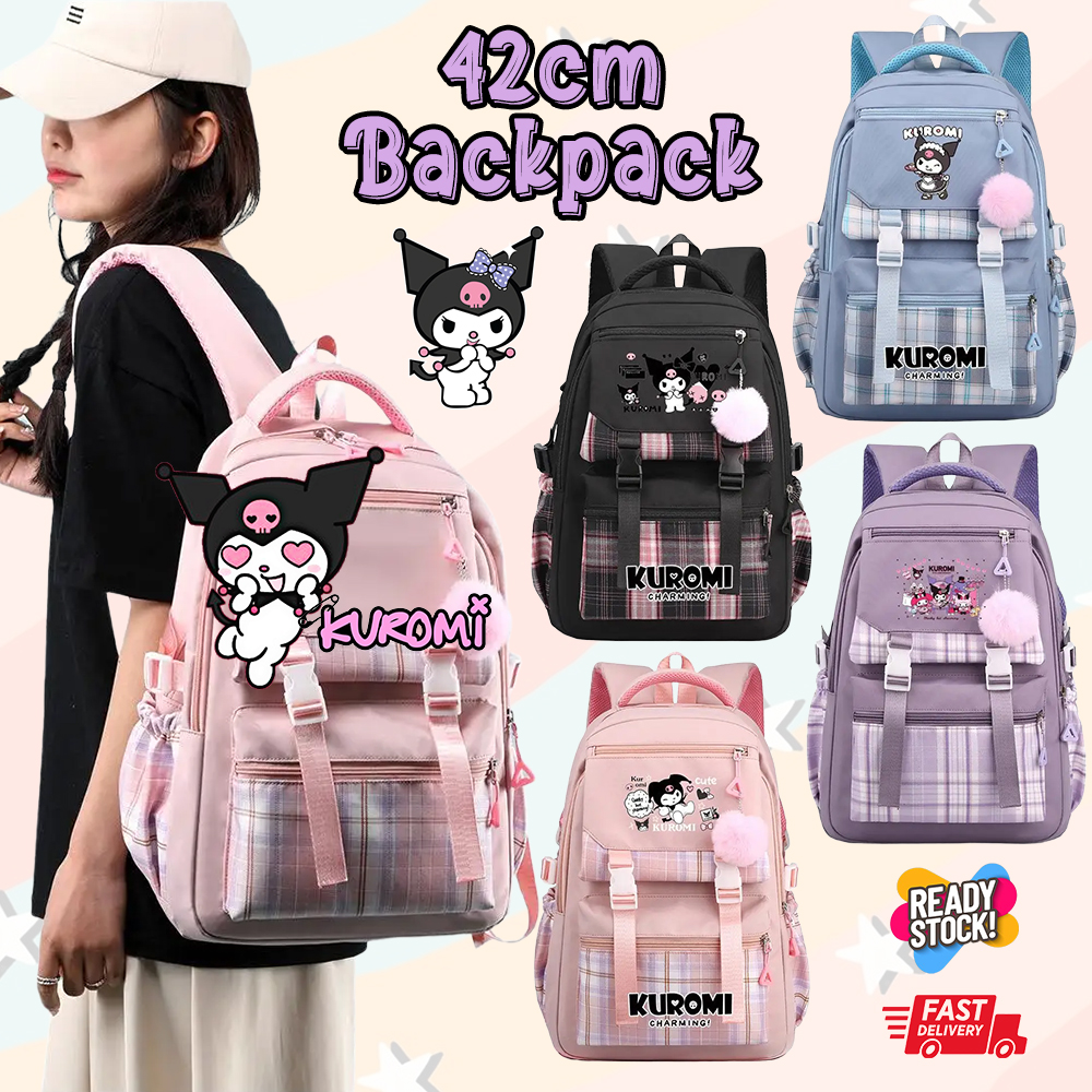 (B704) 42cm KUROMI Beg Sekolah Korean Style Bag Sekolah Perempuan ...