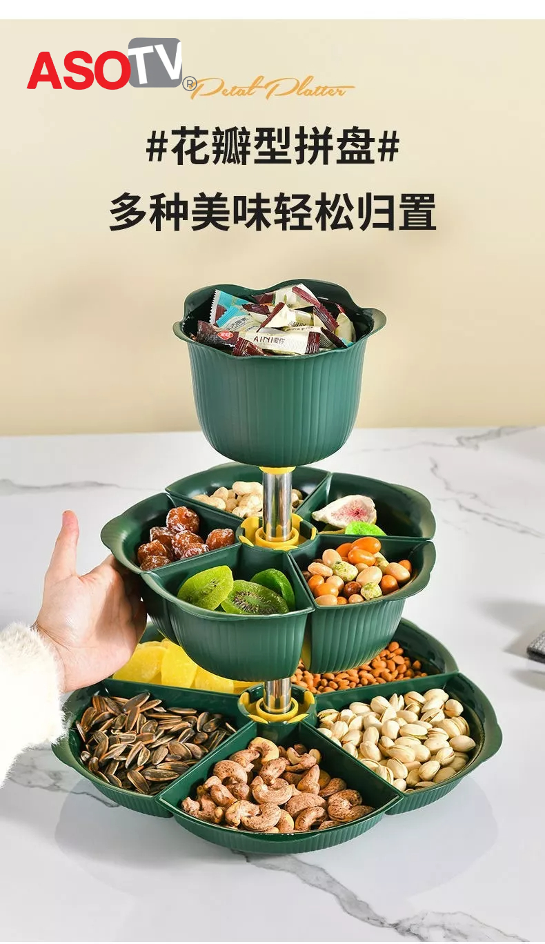 ASOTV® 3 Tier Rotatable Steamboat Bowl Candy Serving 1388 Steamboat ...