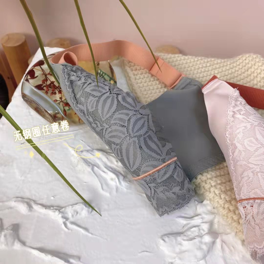 Women Thai Lace Bra Plus Size Large Cup (Cup 36-46) Wireless Thin ...