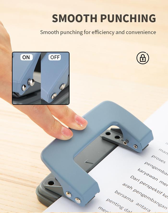 Deli Paper Puncher 2 Hole Punch with Lock Switch and Measurement Ruler ...