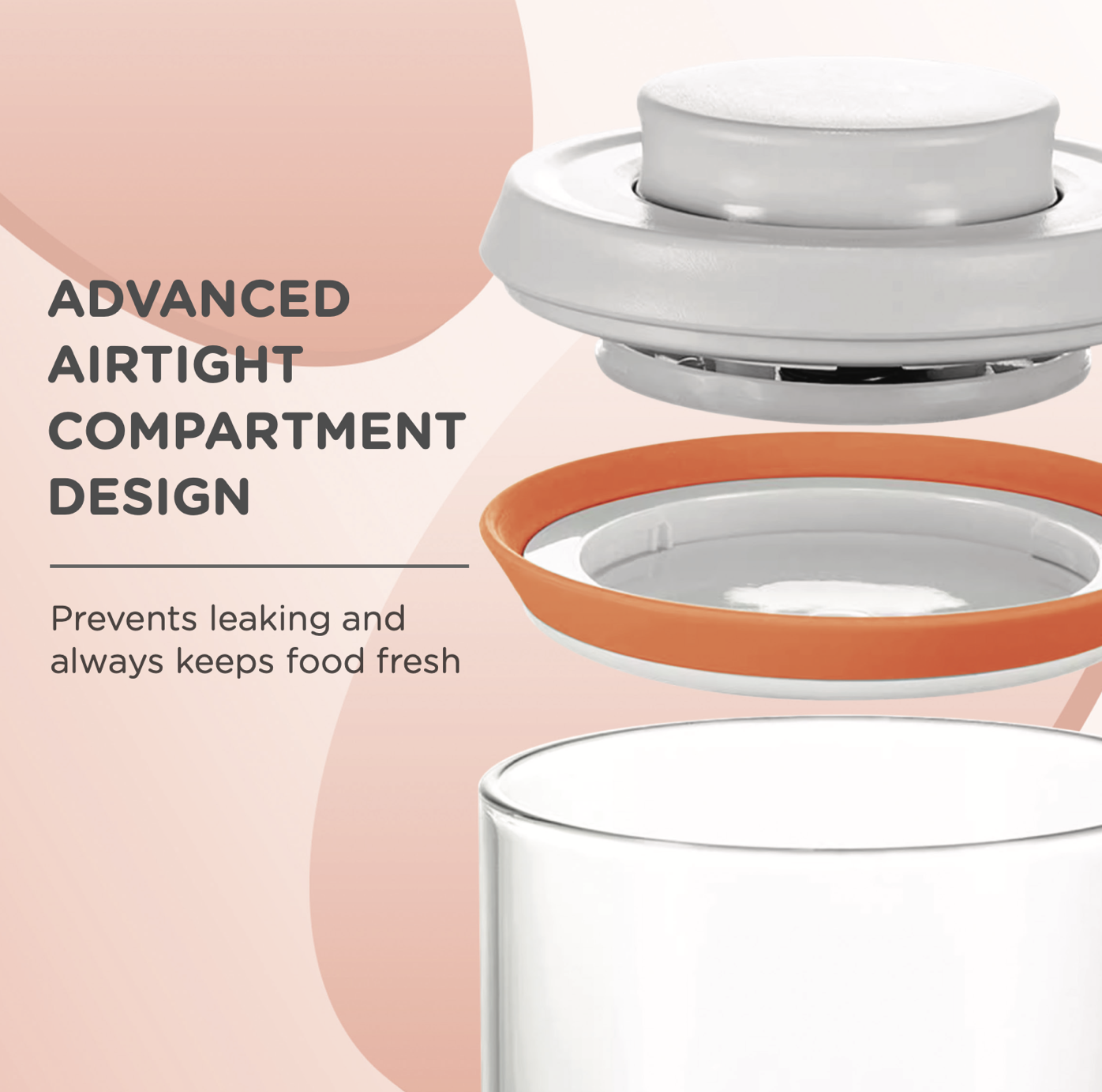 Autumnz One-Push Airtight Food Storage Container - Clear / Tinted Brown ...