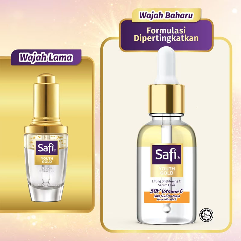 Safi Youth Gold Serum Elixir 30ml 50X Vitamin C Lifting Brightening C ...