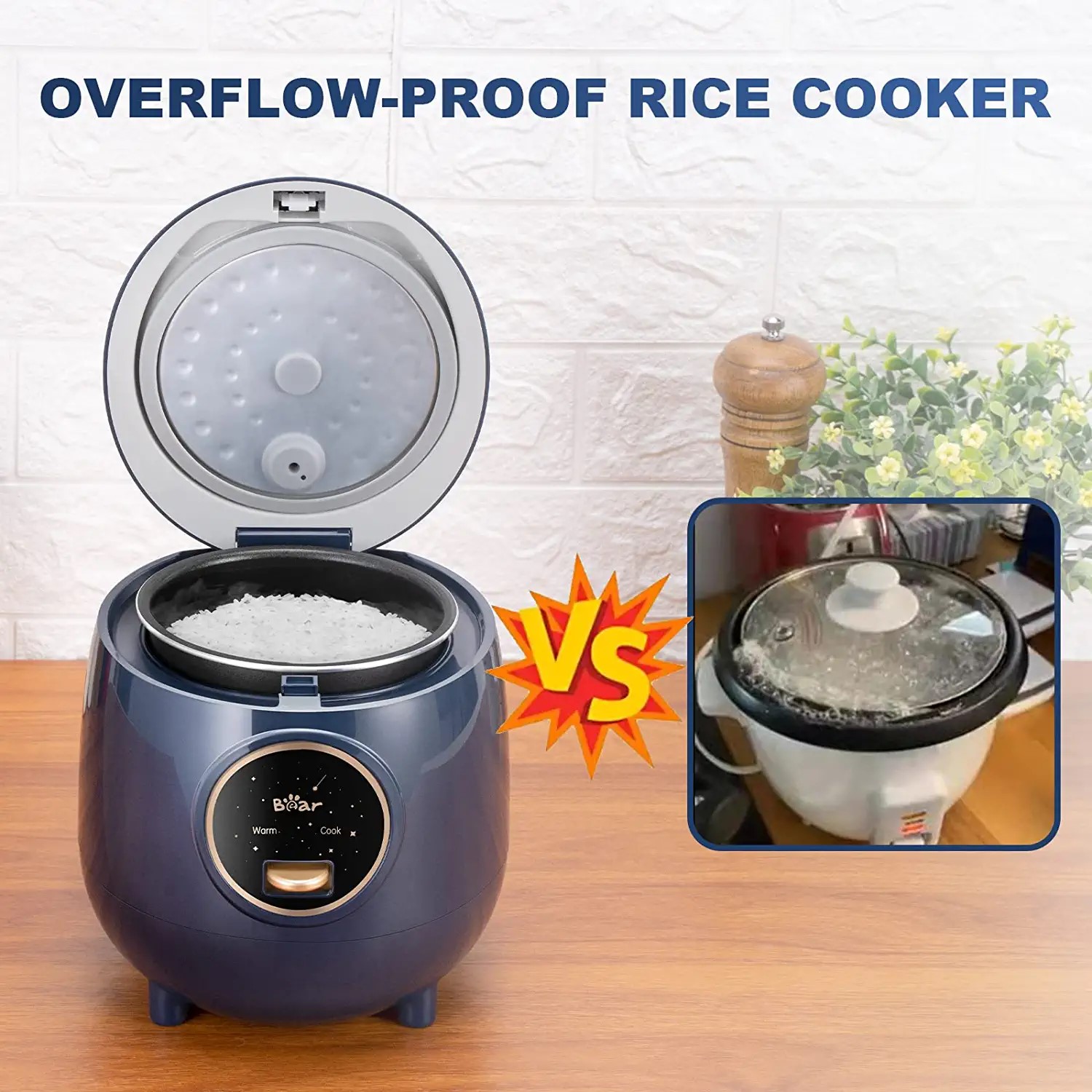 BEAR DFB-B12W1 1.2L Mini Rice Cooker Small electric cooking pot Mini ...