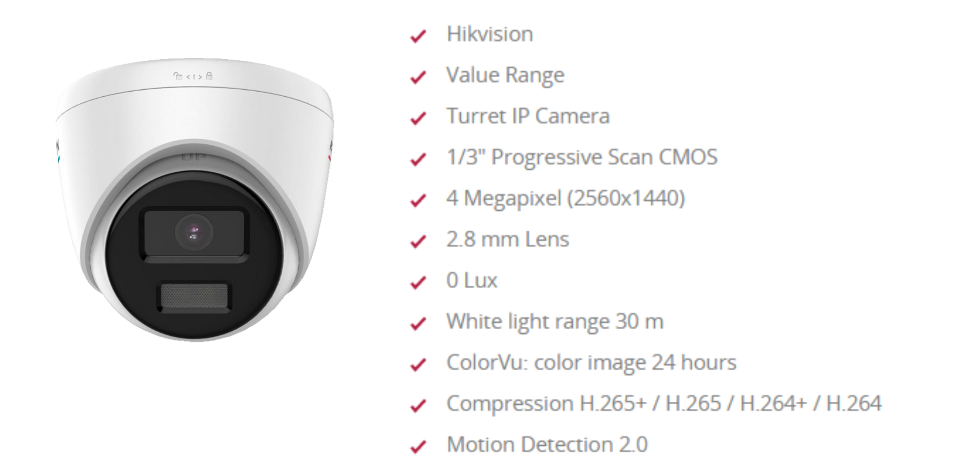 Hikvision 4MP 4 Megapixel 24Hour ColorVu Outdoor IP Network CCTV Camera ...