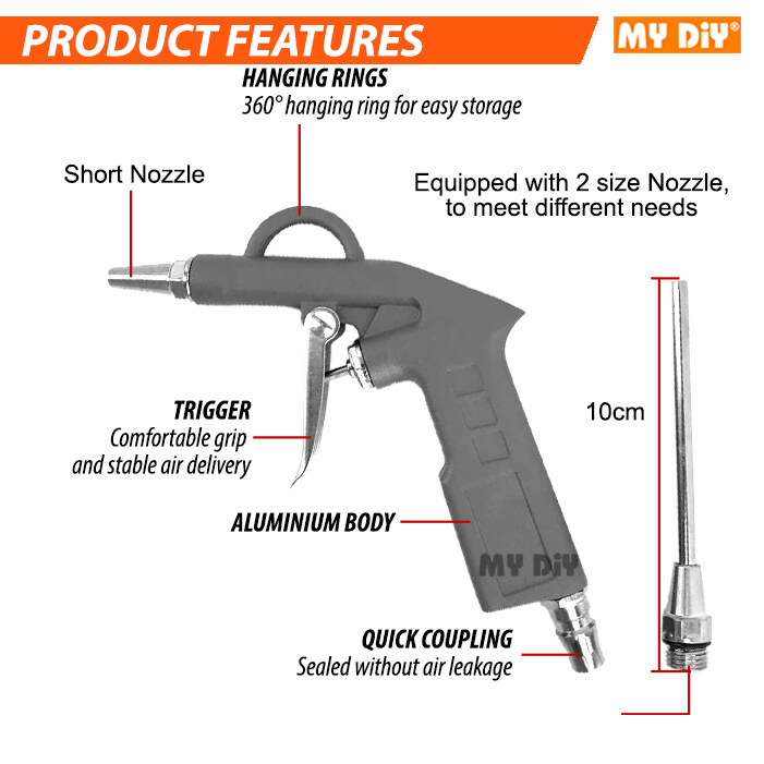 MYDIYHOMEDEPOT - Aluminium Air Blower Duster Gun Dust Claening Gun Air ...
