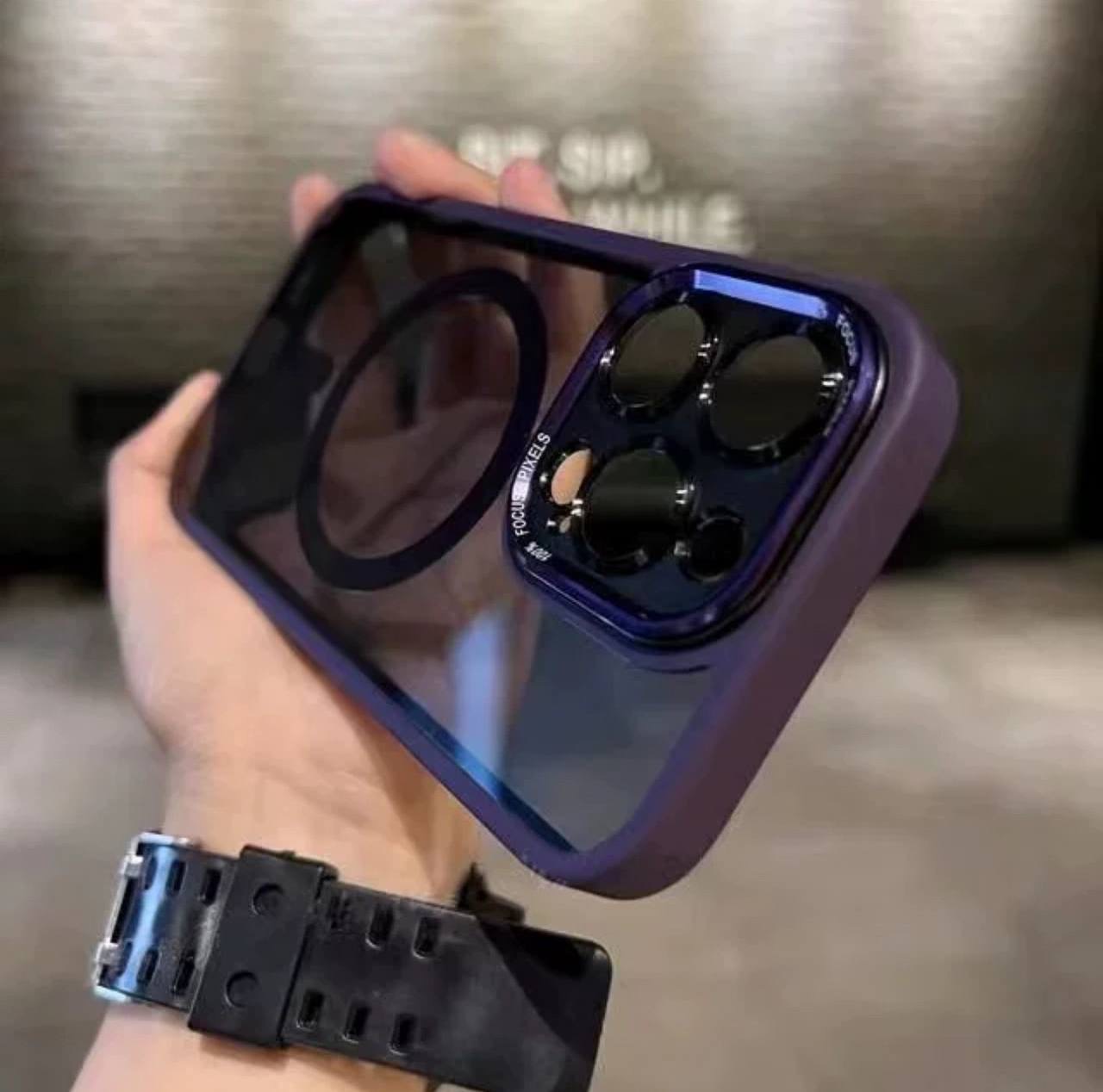 Sarung Magnetik Bingkai Lensa Logam Hitam Telus Akrilik Titanium untuk ...