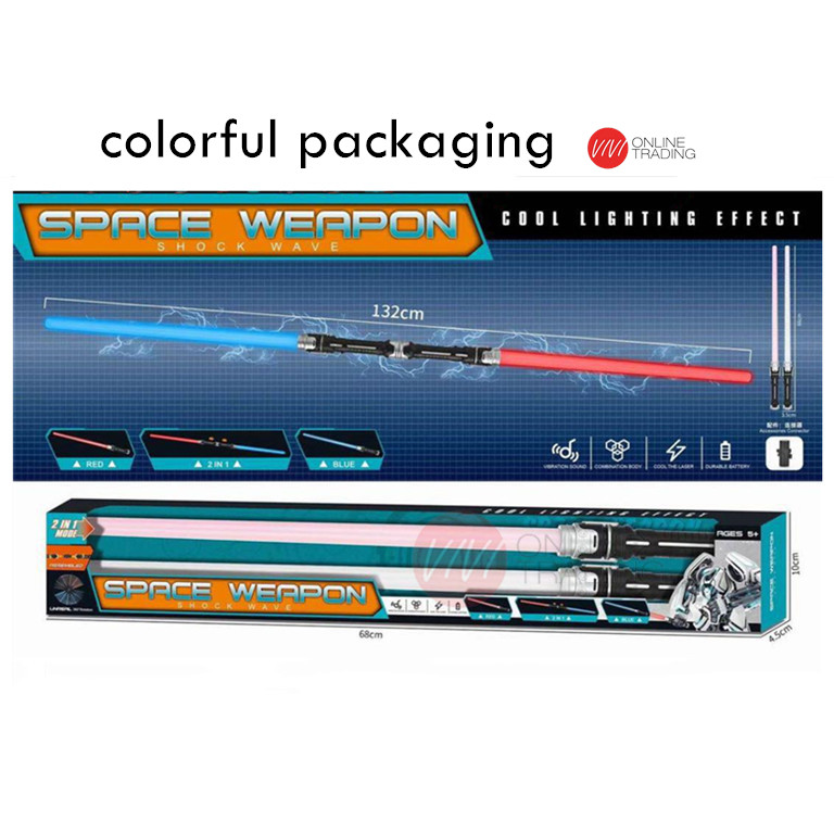 2in1 Lightsaber Props Space Weapon Kids Toys Sword LED Light & Sound ...