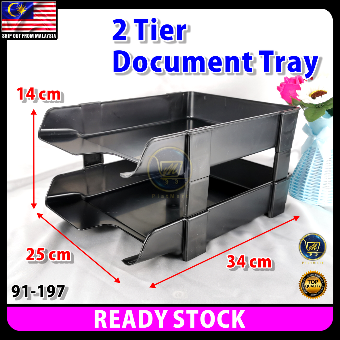 PlatMart - [READY STOCK] Document Tray 2 Tier / 3 Layer Desk File ...