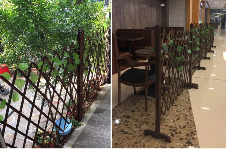 Pagar Kayu Stretch Wood Fence Barrier Garden Fence Portable Wood ...