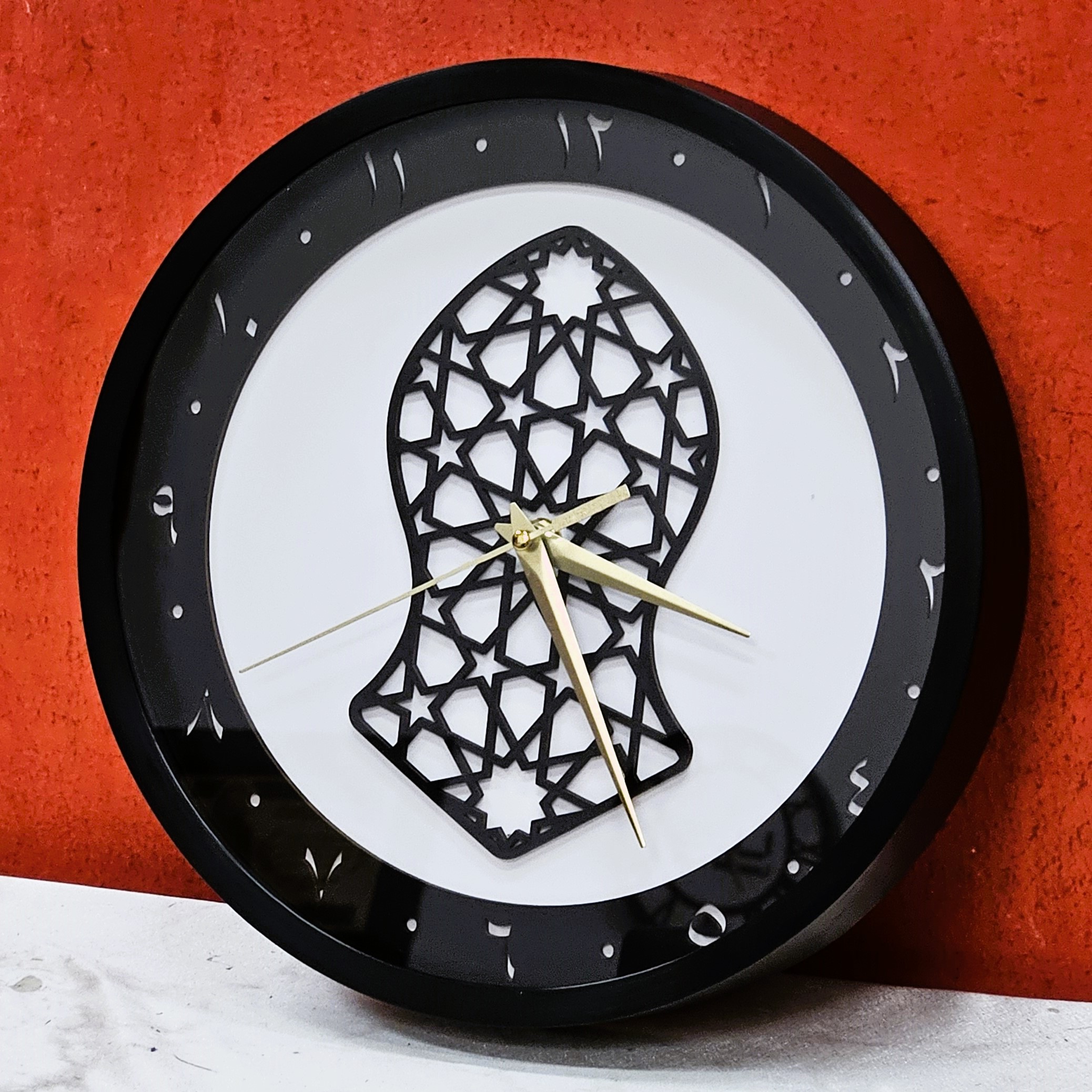 Jam Dinding 30cm | Jam Dinding Cover | Wall Clock Islamic Pattern 30cm ...