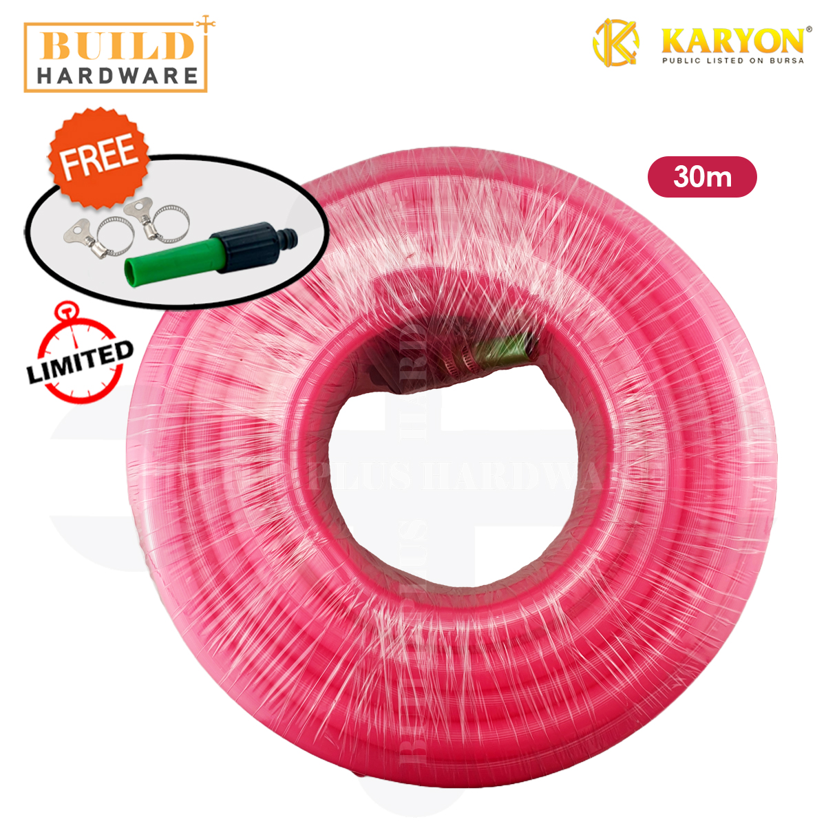 KARYON 10m / 30m x 2.5mm Pinky Sakura Garden Hose PVC Getah Paip Rumah ...