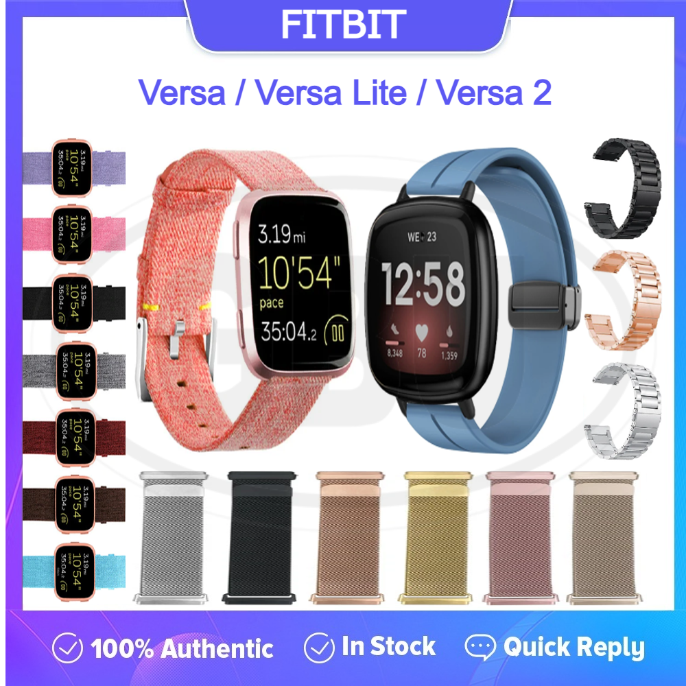 Fitbit Versa / Versa Lite / Versa 2 Tali Silikon Lembut / Woven Fabric ...