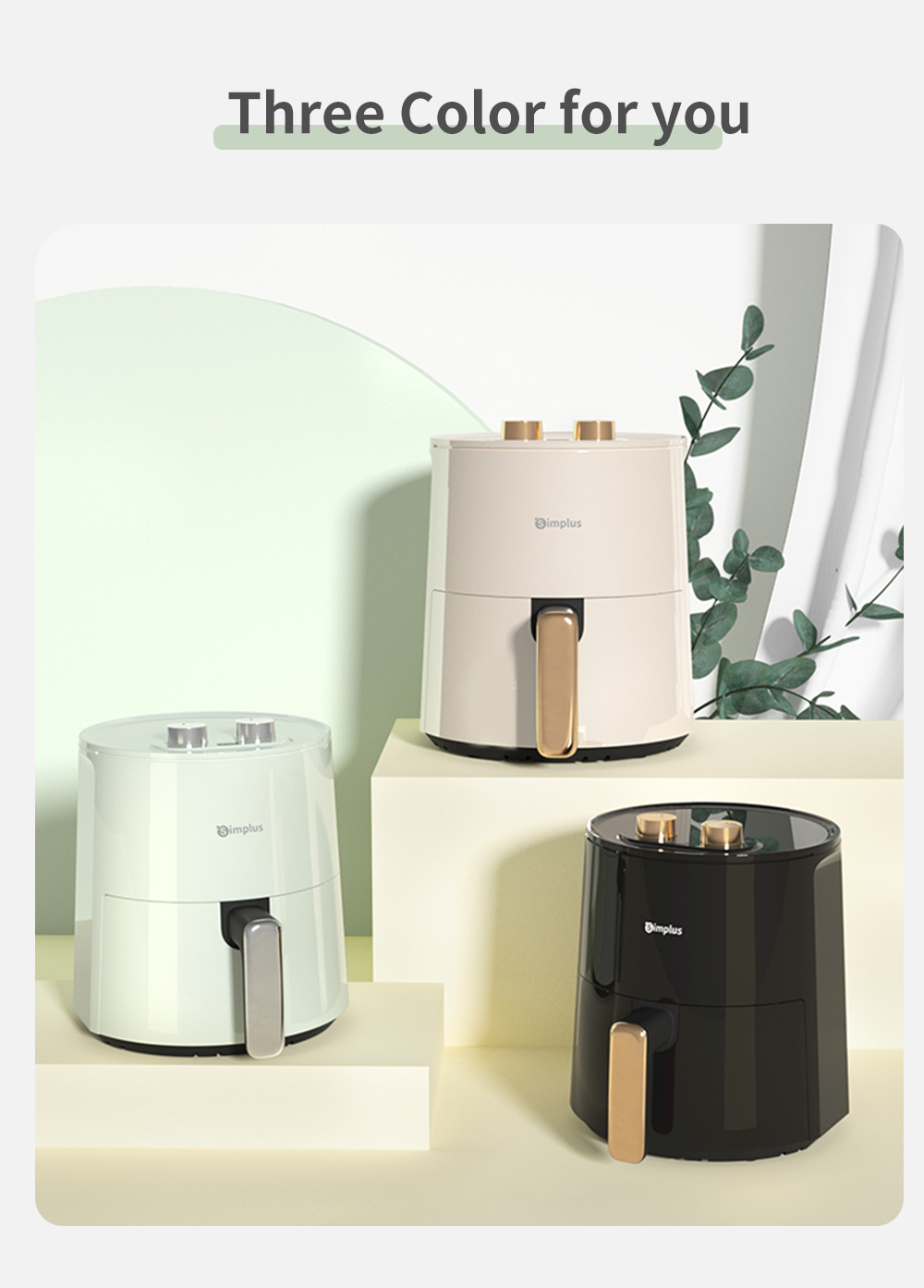 Simplus Air Fryer 4.5L 1300W Temperature Control 360°Hot Air ...