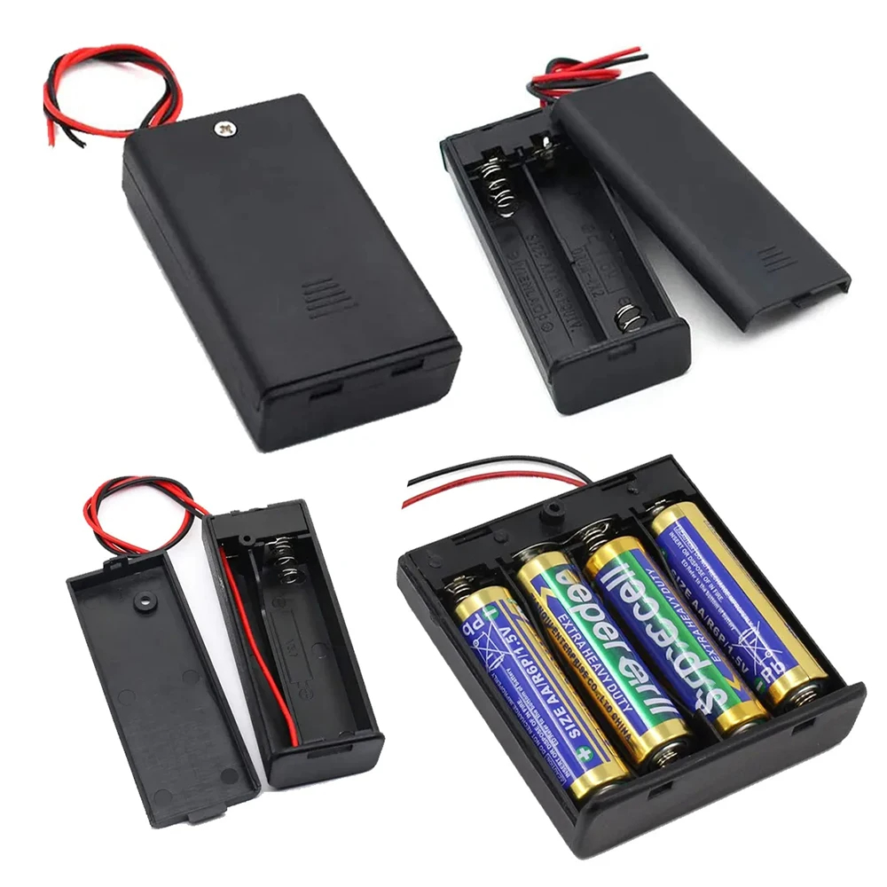 3V AA Battery Case Box 1 2 3 4 Slots AA LR6 HR6 Battery Holder Storage ...