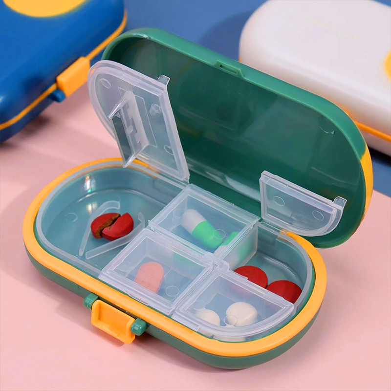 𝗕𝗨𝗜𝗟𝗧 𝗜𝗡 𝗖𝗨𝗧𝗧𝗘𝗥 》Detachable Pill Storage Box Tablet Splitter Portable ...