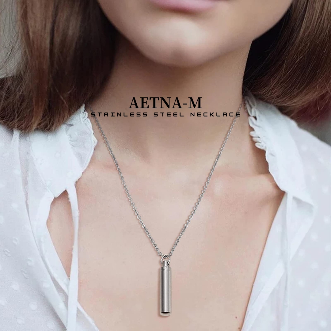Cylinder Pendant Bottle Amulet Pendant Stainless Steel Openable Pendant ...