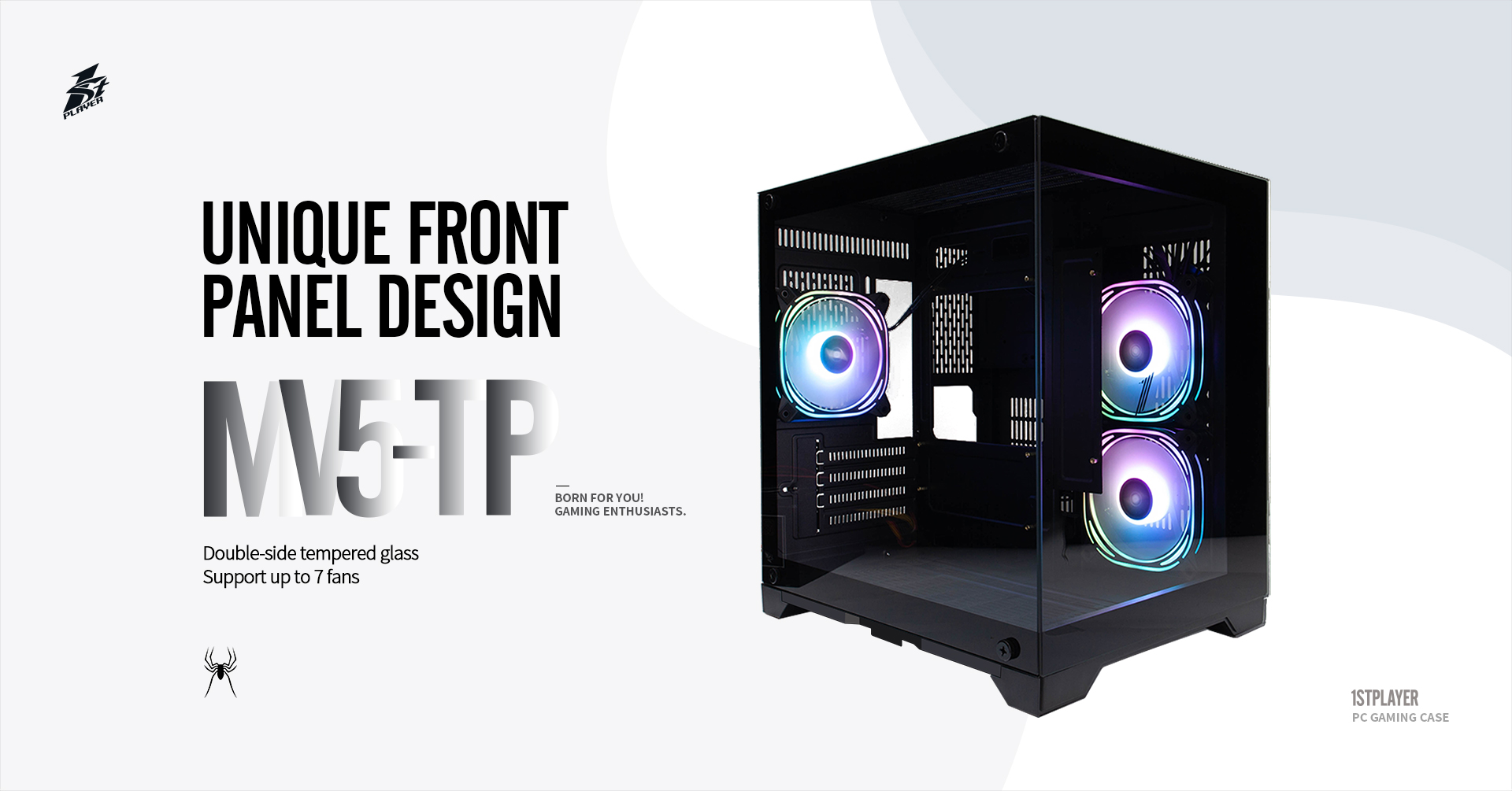 1st Player MV5-TP Black | Micro ATX Double Sided Tempered Glass Gaming ...