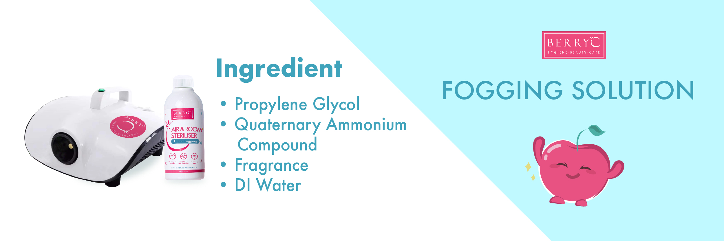 BERRYC Fogging Sanitizer (300ml) Fogging Liquid 消毒喷雾 Disinfectant ...