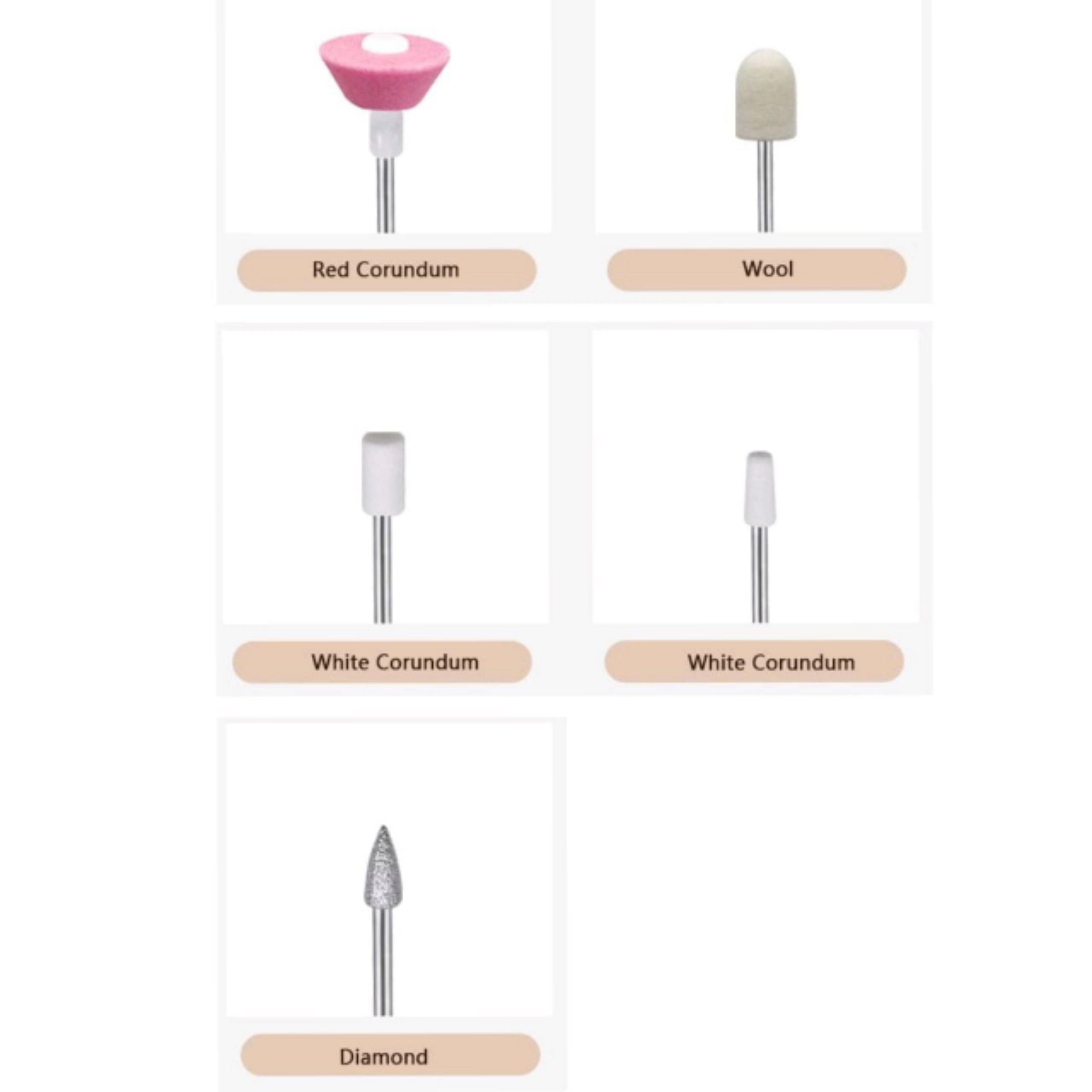 CEO 🇲🇾 5pcs Manicure Nail Drill Bits Cuticle Nail Sander Tip Lathes for ...