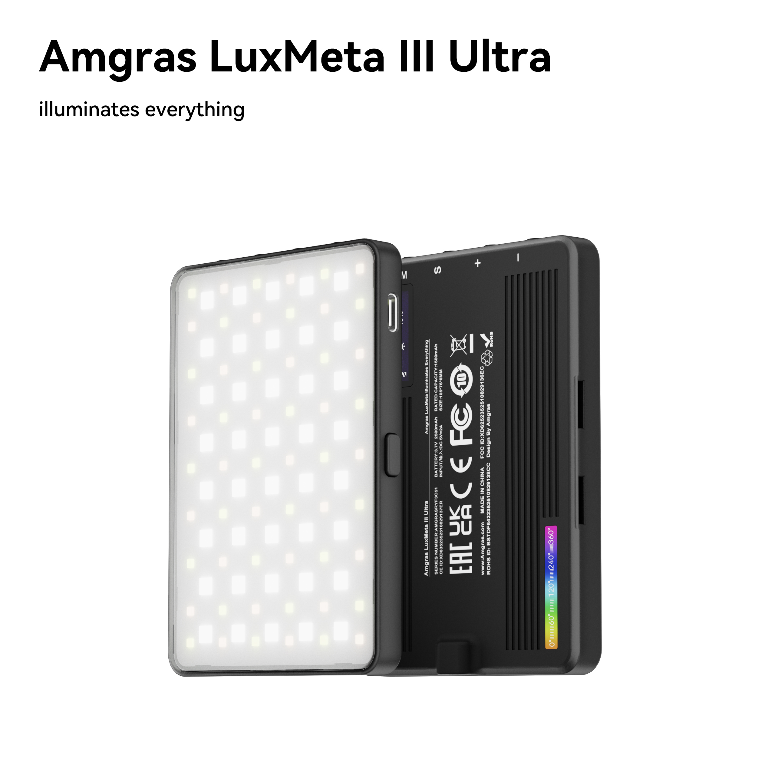 Amgras LuxMeta Ⅲ Ultra Video Light Rechargeable Portable Photography ...