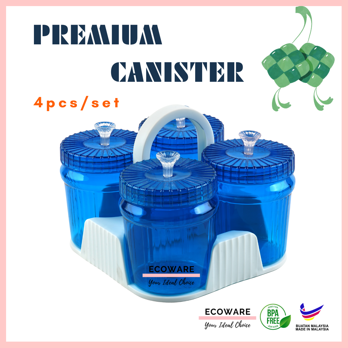 Mamashop 4pcs Set Bekas Kuih Raya Set / Cookies Container Set / Bekas ...