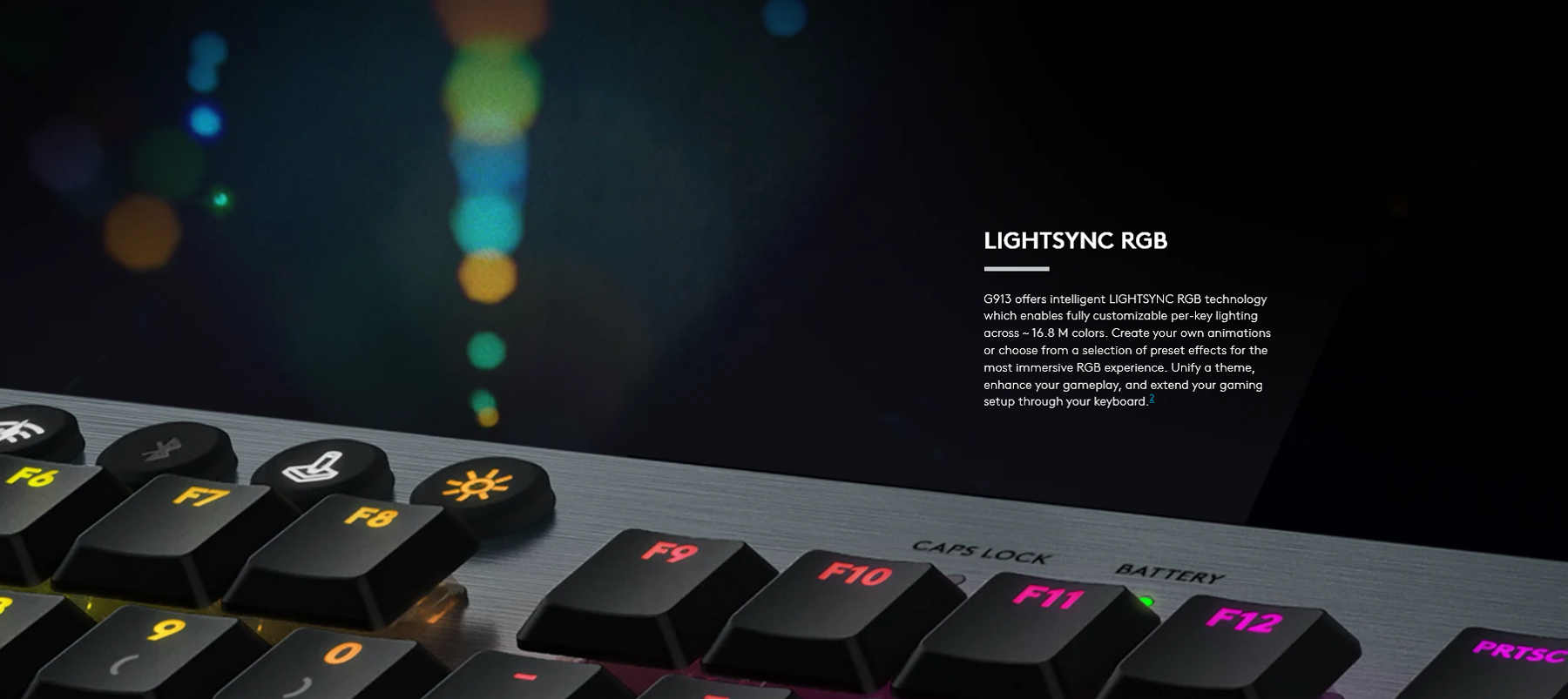 Logitech G913 LIGHTSPEED Wireless RGB Mechanical Gaming Keyboard | Low ...