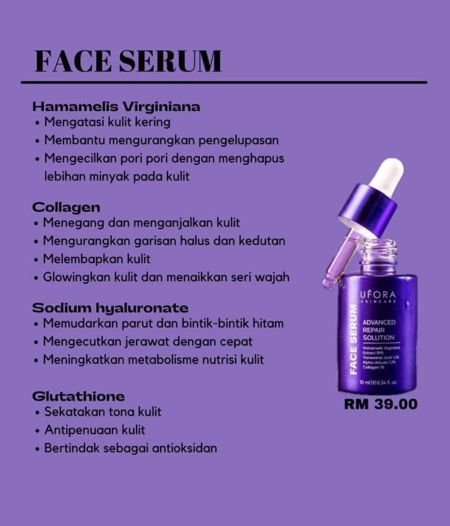 💯𝗢𝗥𝗜𝗚𝗜𝗡𝗔𝗟💕 UFORA FACE SERUM - Advance Formula Limited | Shopee Malaysia