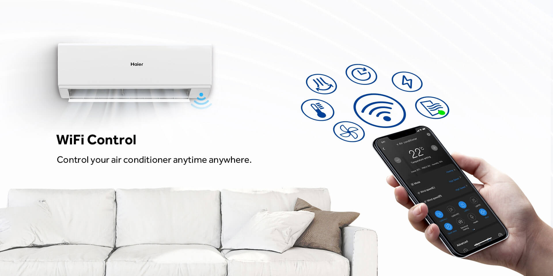 [Klang Valley Delivery Only] Haier HSU-10VRA22 Air Cond 1.0HP Smart Inverter UV Cool Smart R32 ...