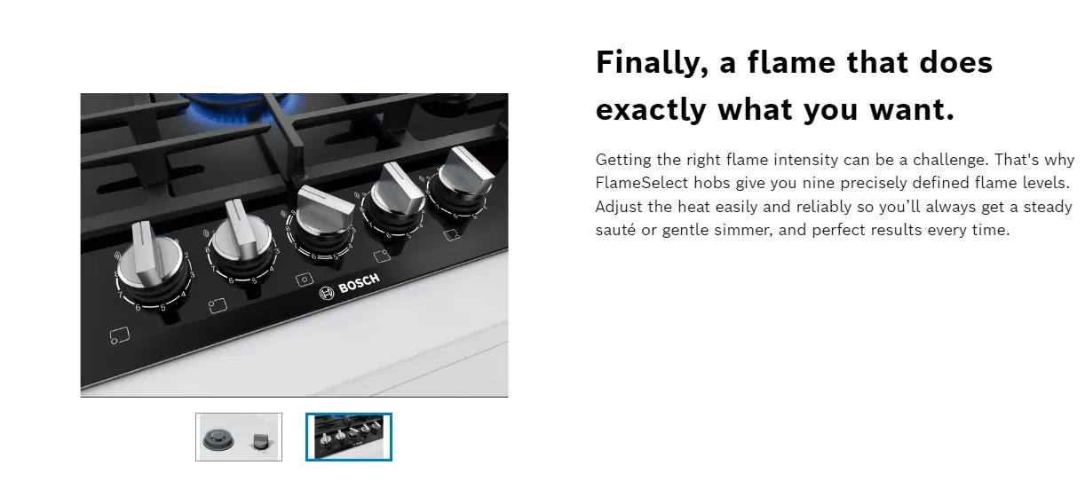 Bosch PRS9A6D70 Serie | 8 Gas Hob 90cm Black Ceramic 5 Gas Burner ...