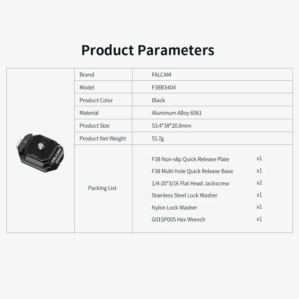 Ulanzi Falcam F38 Multi-Hole Quick Release Base Mount Plate Adapter For ...