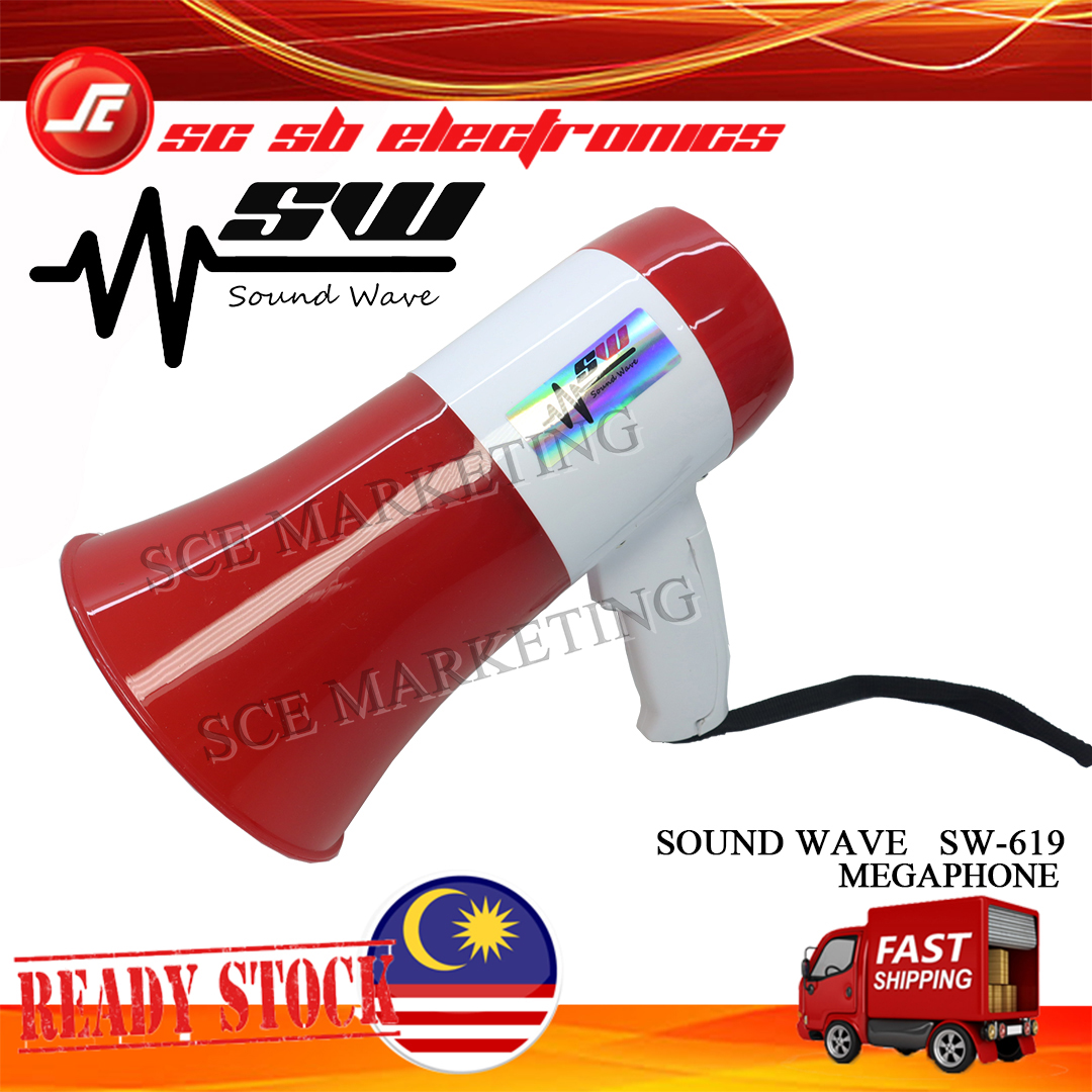 SOUNDWAVE HANDHELD MEGAPHONE 30W SW619 WITH RECHARGEABLE BATTERY ...