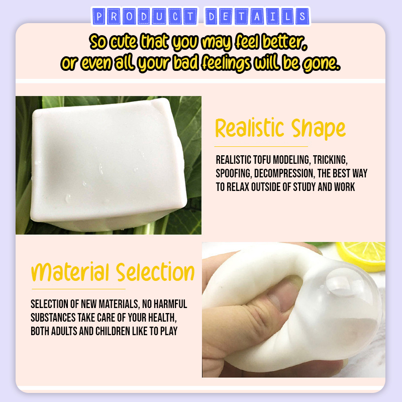 [Happy Kids] Simulation Pau Tofu Squishy Decompression Stress Reliever ...