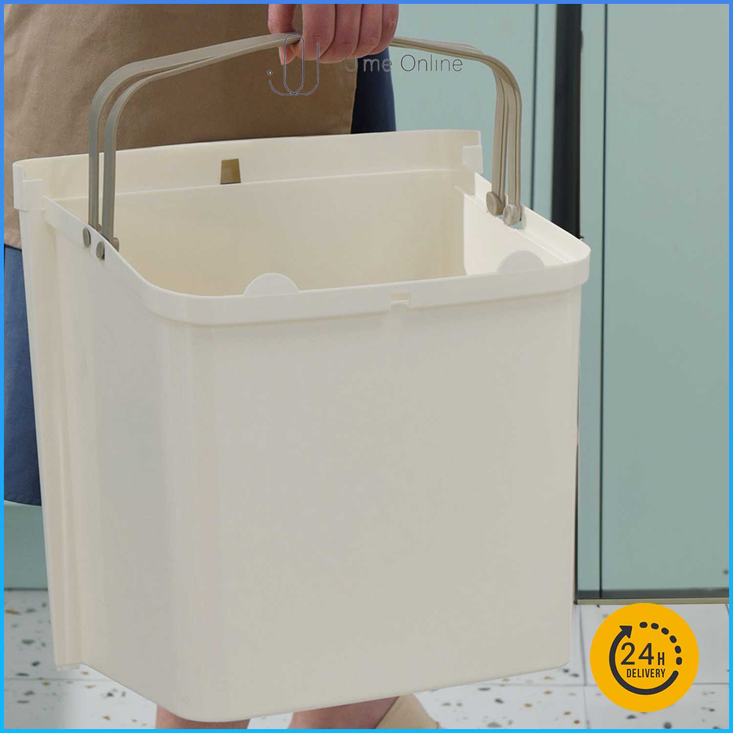 U.me 42L Movable Household Sorting Trash Can Large Garbage Storage Box ...