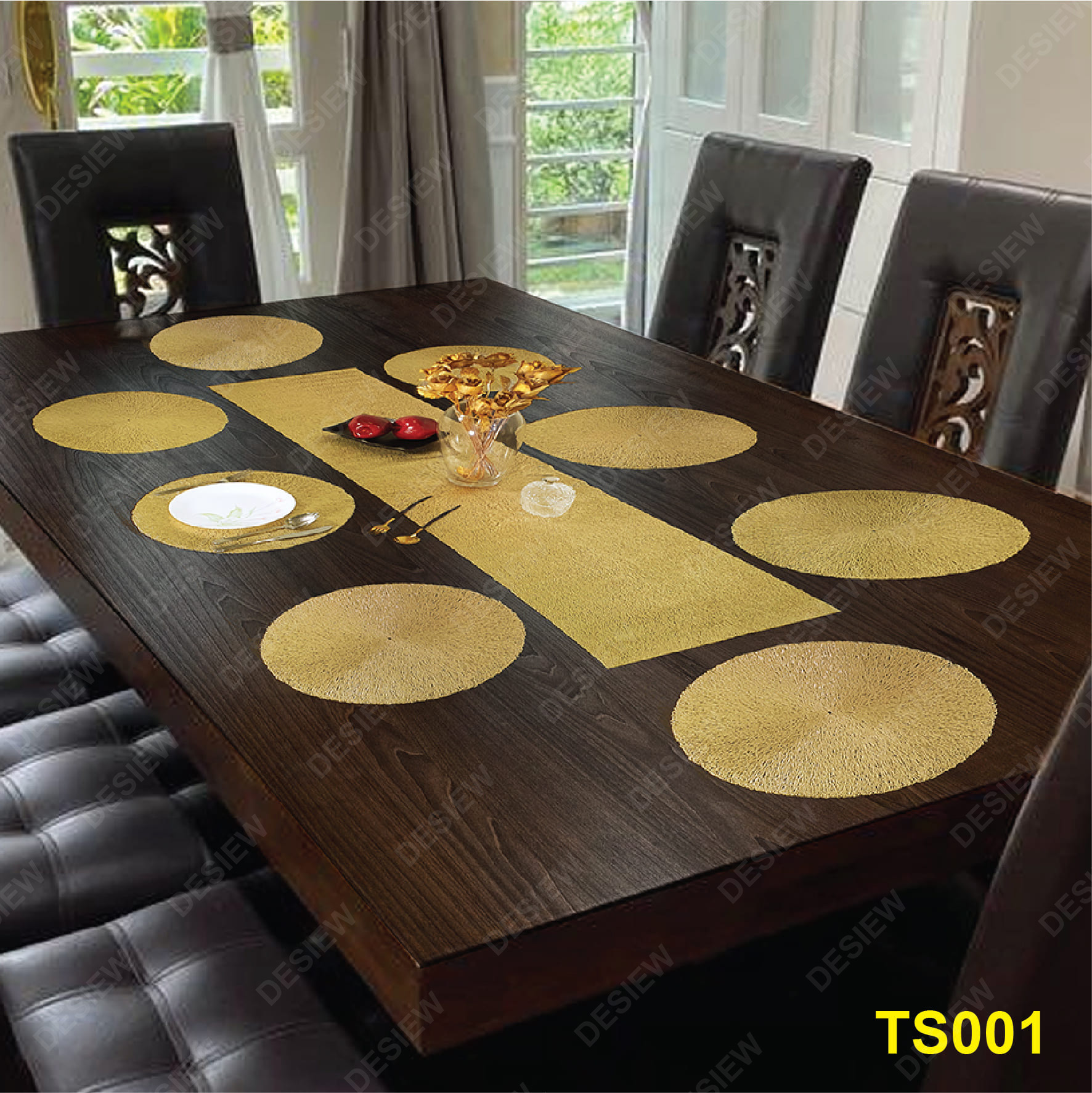 Set Alas Meja Makan 6 / 8 Kerusi Lapik Meja Panjang Coffee Table Mat ...